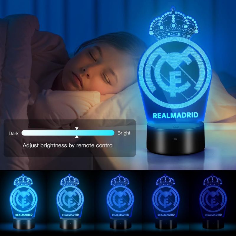 Lámpara Escudo Real Madrid - Efecto 3D - Fútbol para regalar.