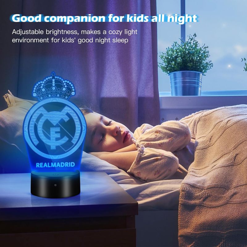 Lámpara Escudo Real Madrid - Efecto 3D - Fútbol para regalar.