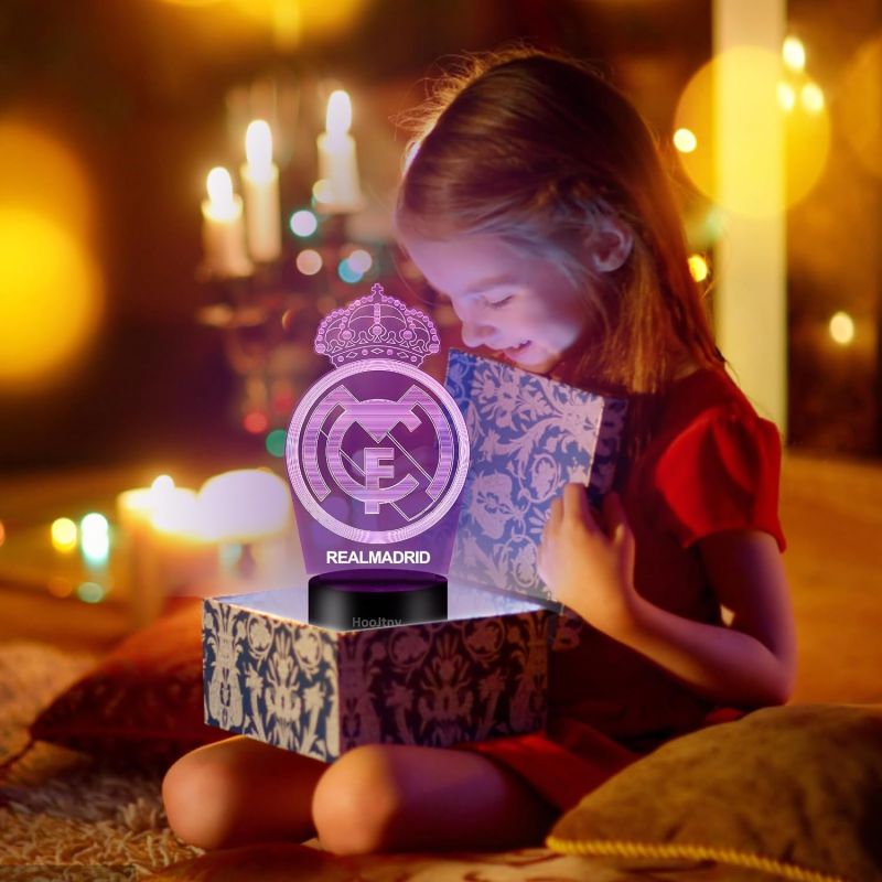 Lámpara Escudo Real Madrid - Efecto 3D - Fútbol para regalar.